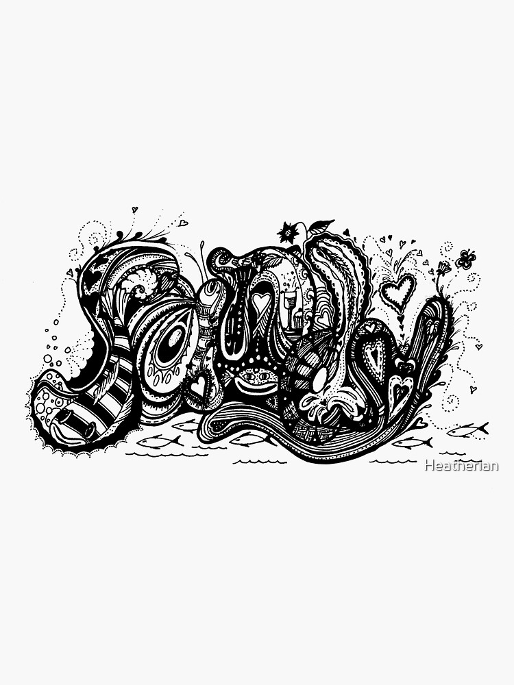 "Sandy Aussie Tangled Name with Transparent Background" Sticker for ...