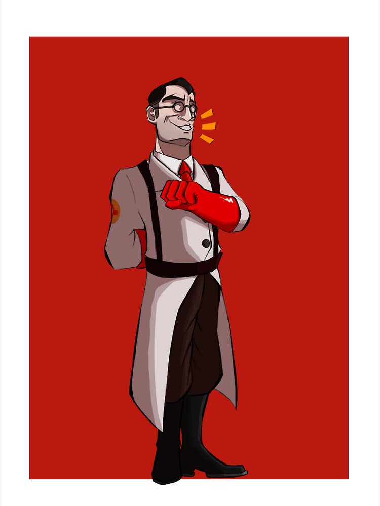 "Medic TF2 Cel Shaded Poster" Sticker for Sale by tobiisbanned | Redbubble