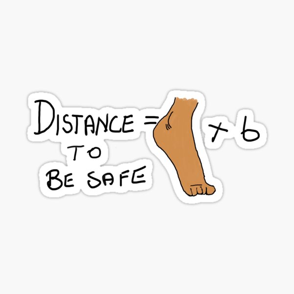 "Artsy Slogan Distance = feet x 6 slogan" Sticker for Sale by ...
