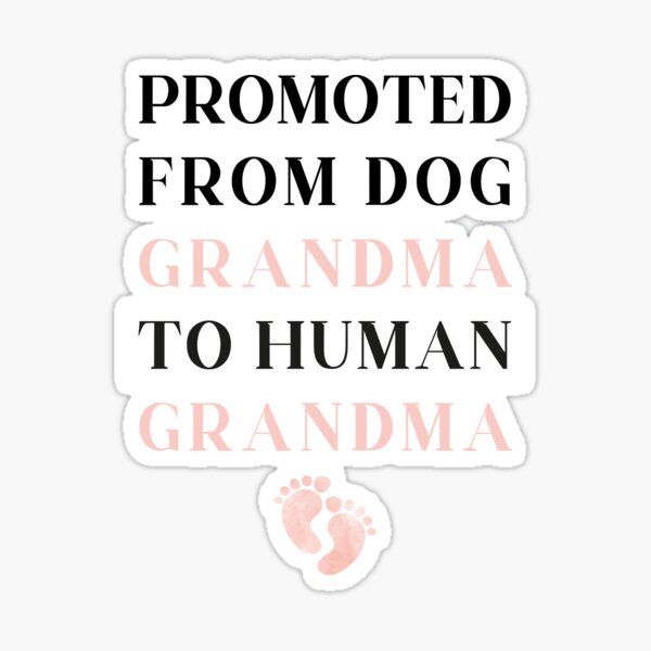 "Promoted From Dog Grandma To Human Grandma" Sticker for Sale by ...