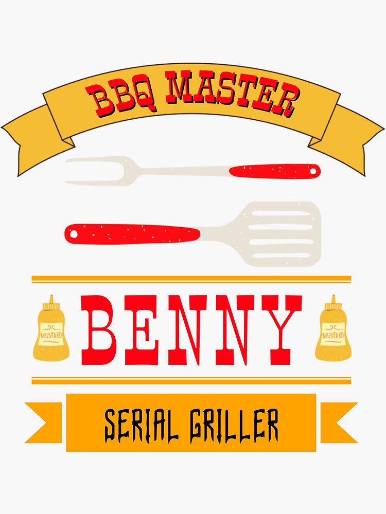 "Personalized BBQ Master with name – Benny: Serial Griller" Sticker by ...