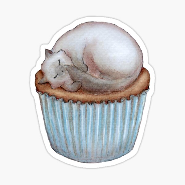 "Catcake - cute cupcake cat" Sticker by denymartinelli | Redbubble