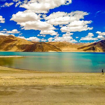 "Pangong lake, ladakh" Sticker for Sale by Kapeesh Gaur | Redbubble