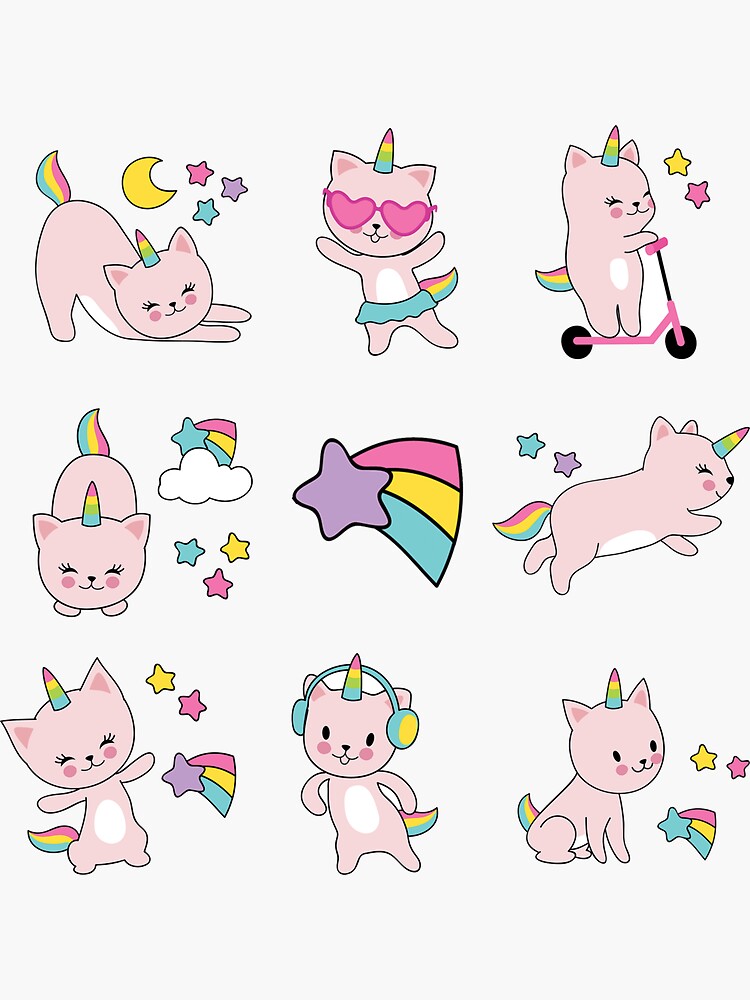 "UNICORN CAT, CATICORN " Sticker for Sale by SMD-Design | Redbubble