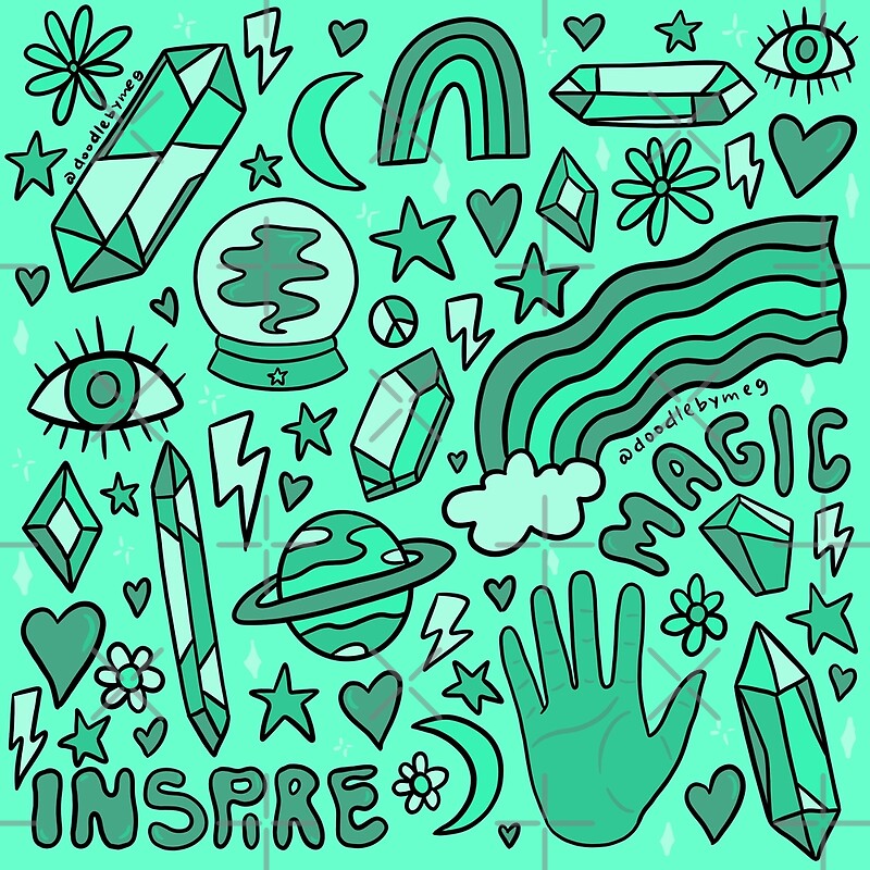 "Turquoise Print" by doodlebymeg | Redbubble