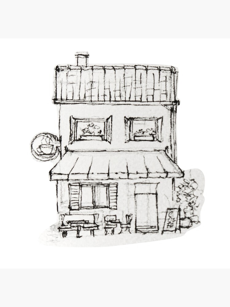 "Little House Drawing Sticker – Ink Clip art" Poster by ColorArtEmotion ...