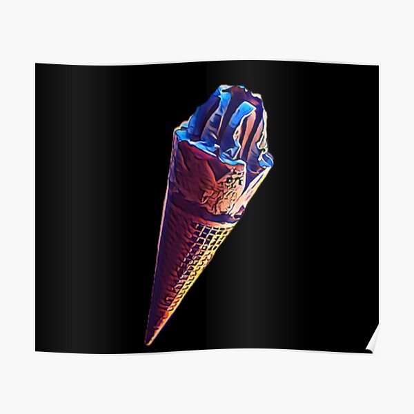 "Blue light lightning diamond ice cream cone delicious magical dessert ...