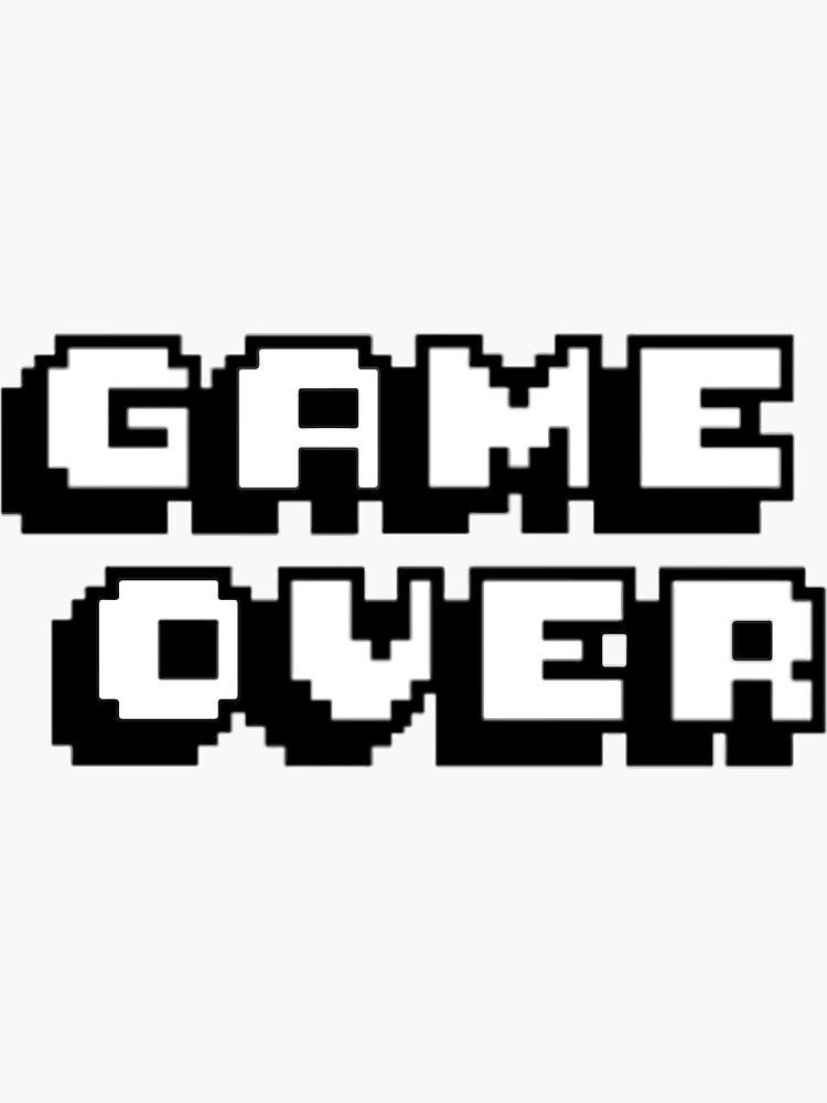 "GAME OVER retro video game type" Sticker for Sale by Kalligraphink ...