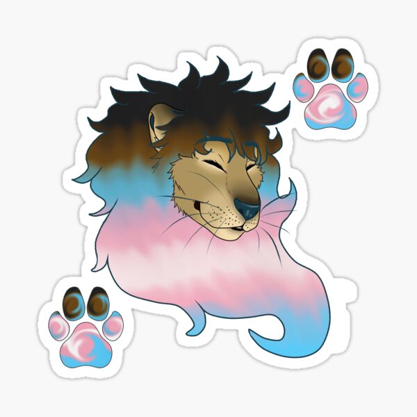 "Transgender POC Pride Lion" Sticker by EmberEmerald | Redbubble
