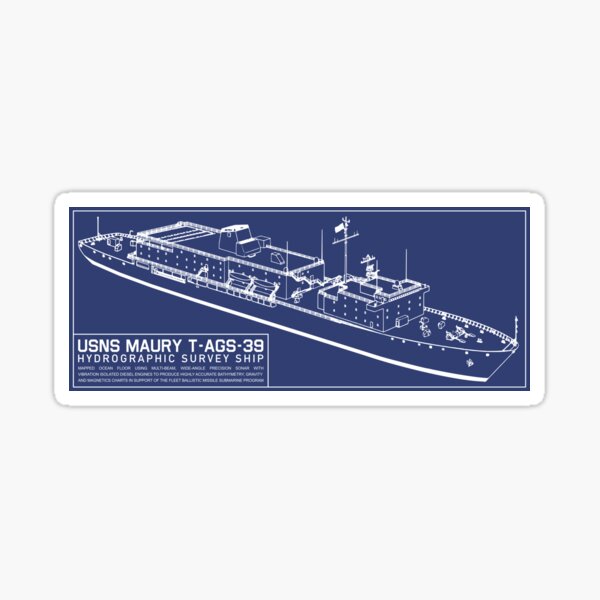 "USNS Maury T-AGS 39 Blueprint Schematic Ocean Survey Ship Infographic ...