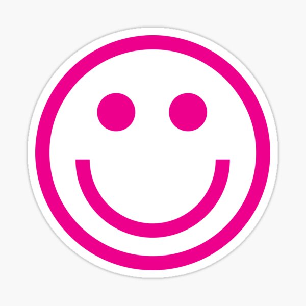 "Pink Smiley Face " Sticker by Camilach | Redbubble