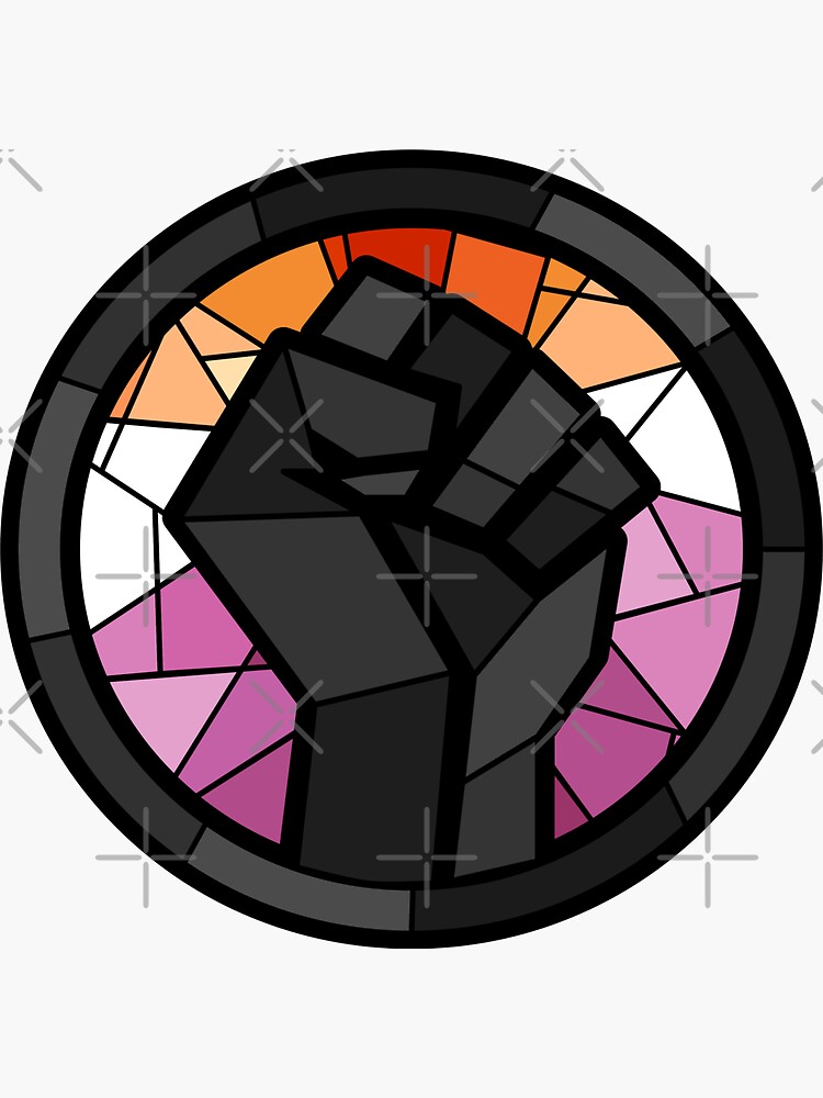 "BLM Stained Glass Fist (Lesbian)" Sticker for Sale by OctopodArts ...