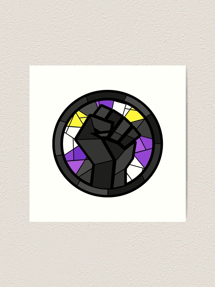 "BLM Stained Glass Fist (Non-Binary)" Art Print for Sale by OctopodArts ...