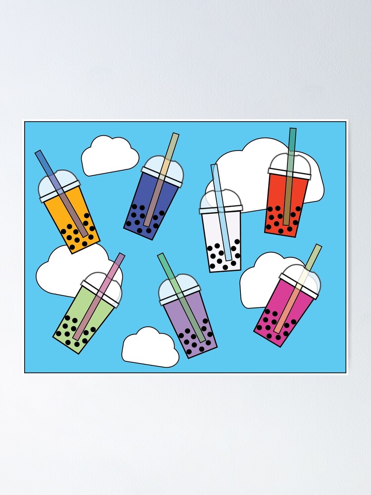 "Flying Boba Tea" Poster by sboutselis | Redbubble