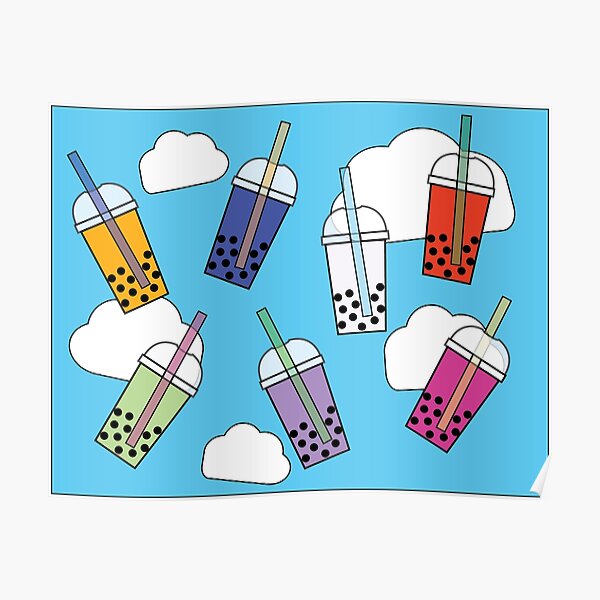 "Flying Boba Tea" Poster by sboutselis | Redbubble