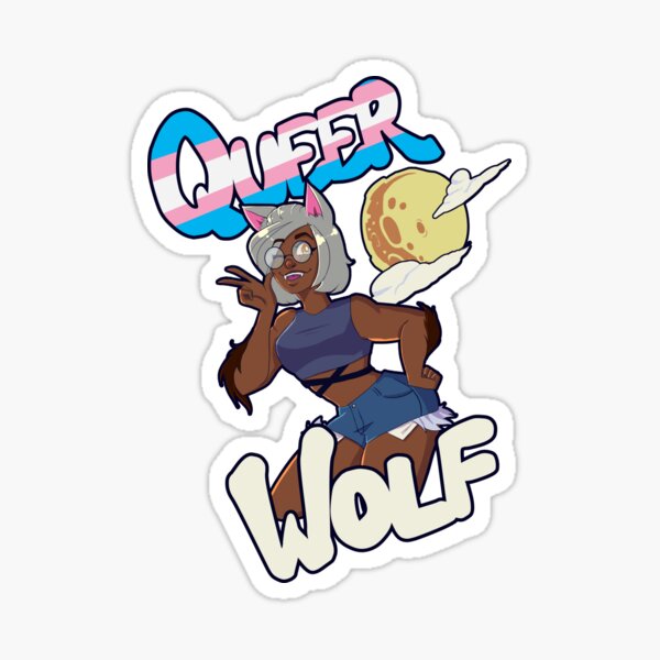 "Queer Wolf - Trans Edition" Sticker for Sale by NeonJax | Redbubble