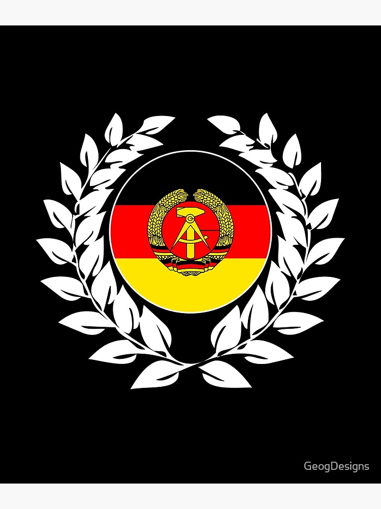 " the German Democratic Republic with laurel wreath as a cool circular ...