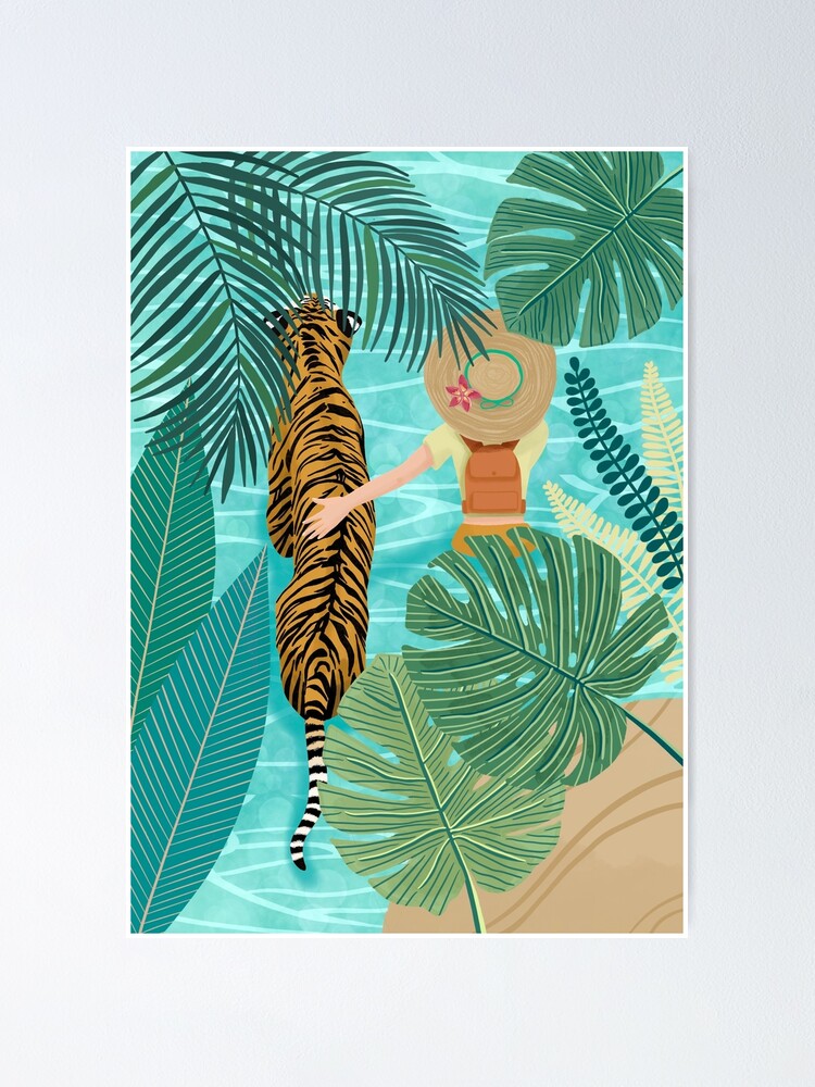 "Tiger traveling jungle" Poster by Kamyira | Redbubble