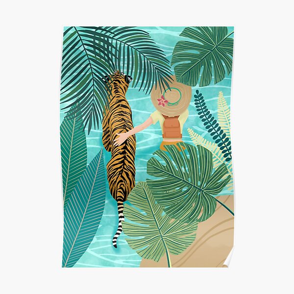 "Tiger traveling jungle" Poster by Kamyira | Redbubble