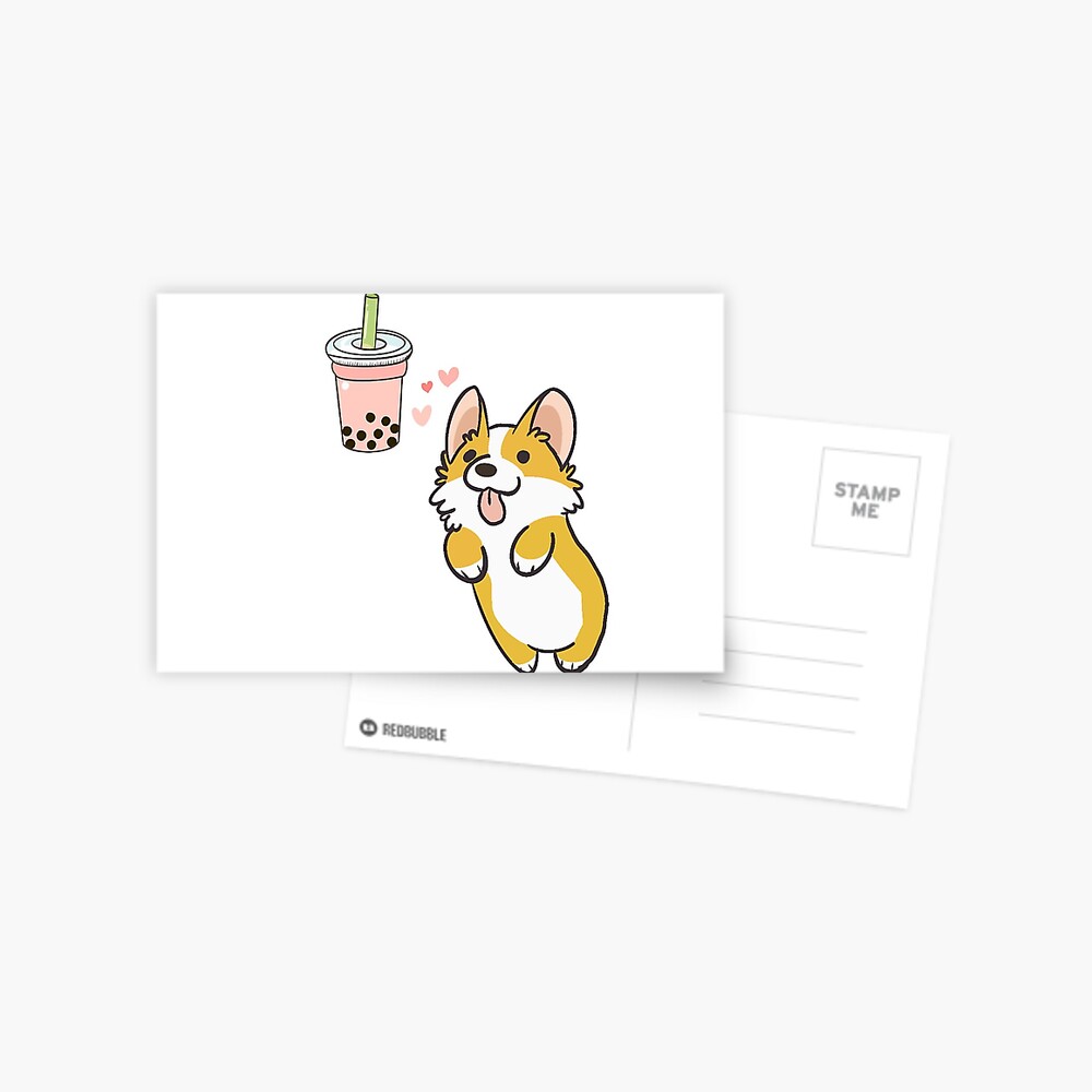 "Boba Corgi" Sticker for Sale by lexievando | Redbubble