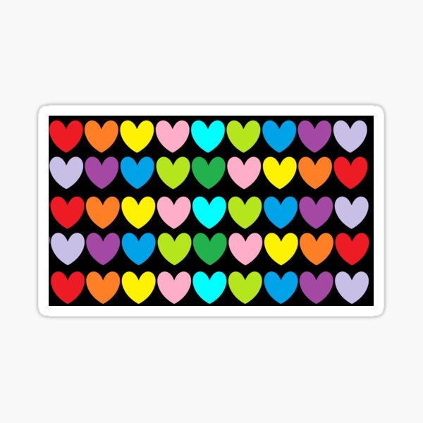 "#68 Rainbow Rainbow Hearts!" Sticker for Sale by RebHep | Redbubble