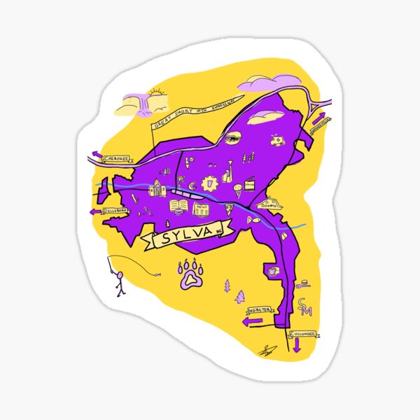 "Map of Sylva, NC" Sticker by jsasser | Redbubble