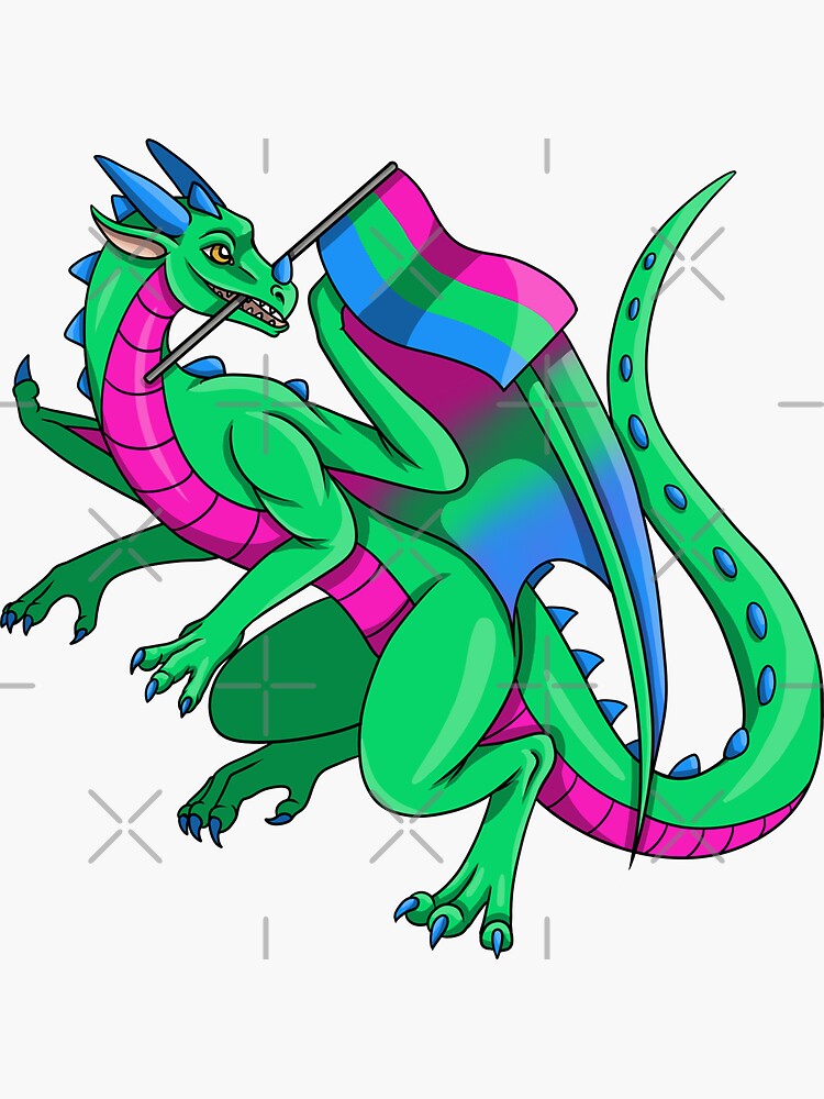 Polysexual Dragon Pride Flag Sticker By Delyththomasart Redbubble