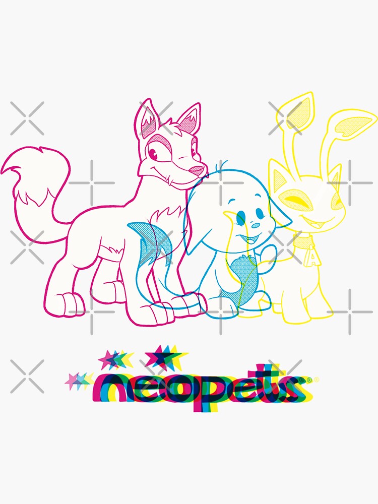 "Neopets CMYK " Sticker by ItsJustQuince | Redbubble