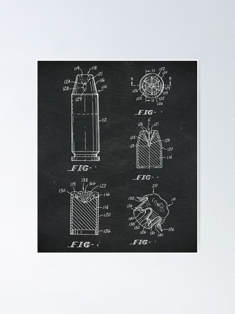 "Hollow Point Bullet Patent Drawing" Poster by EbukaAmadiObi19 | Redbubble