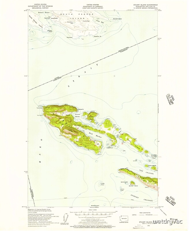 "USGS Topo Map Washington State WA Stuart Island 244077 1953 24000 ...