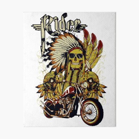 "native American motorcycle rider" Art Board Print for Sale by Tijn-W-B ...