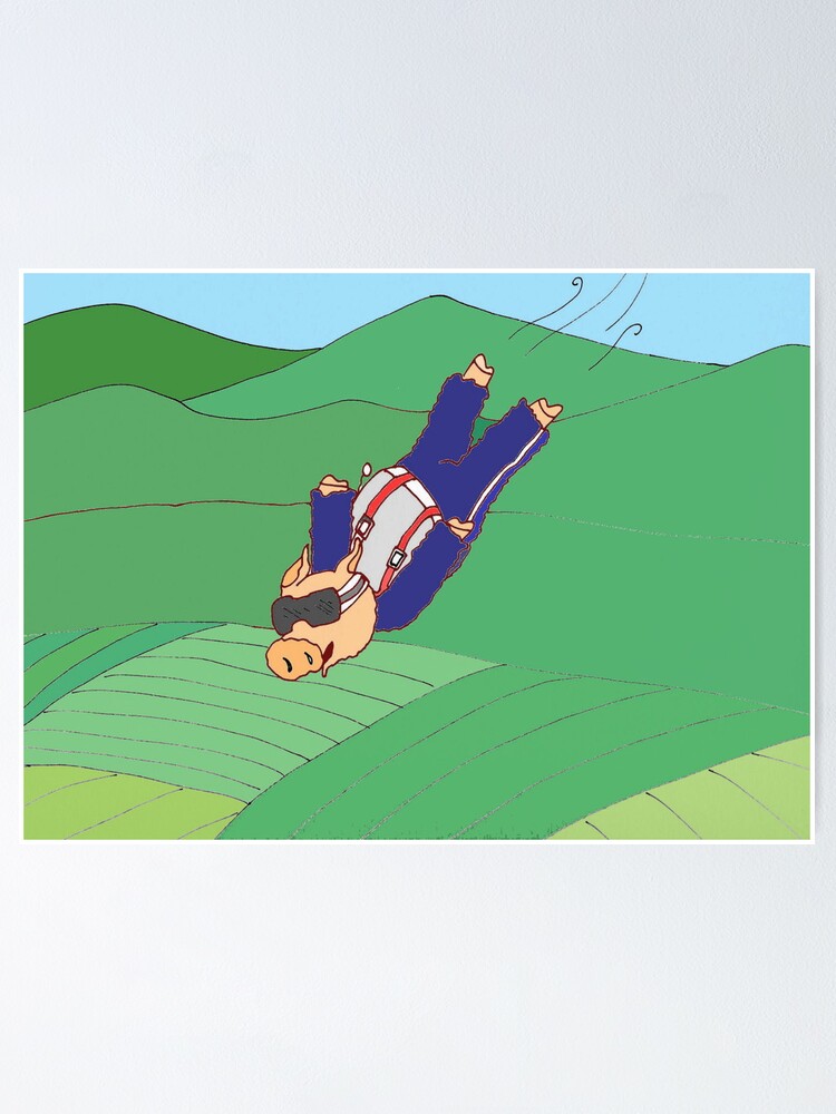 "Skydiving Pig" Poster for Sale by dreamincolor | Redbubble