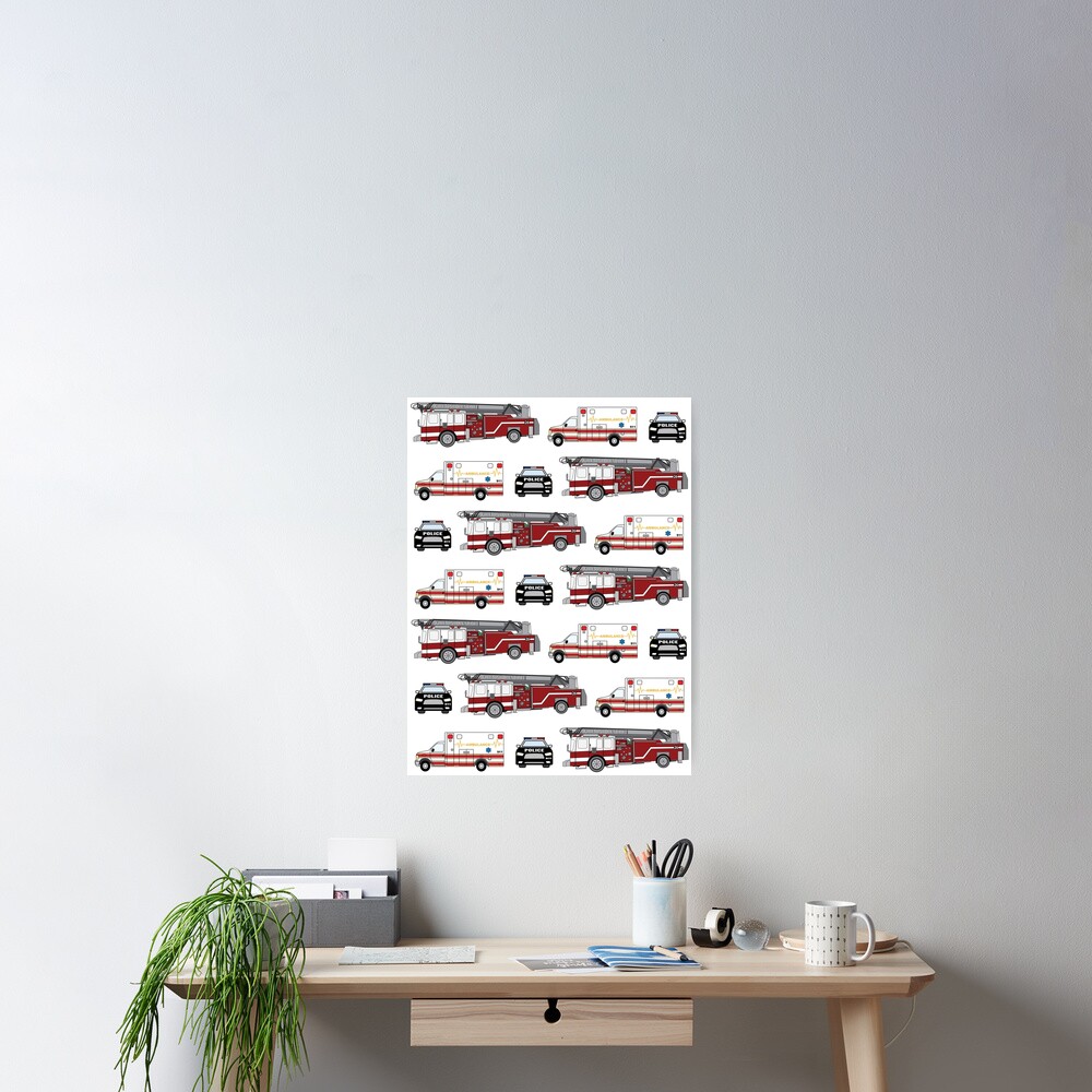 "First Responder Vehicles, Fire Truck, Ambulance, Police Car" Sticker ...