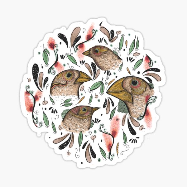 "FINE FINCHES" Sticker for Sale by ratkiss | Redbubble