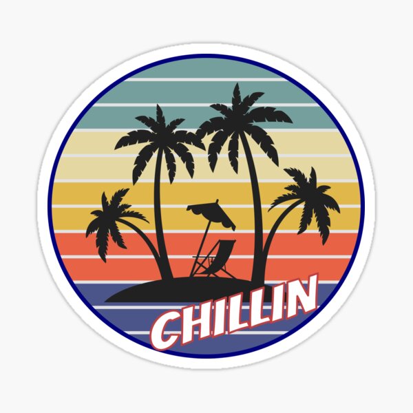 "Sunset Island Chillin" Sticker for Sale by CaptainWoodys | Redbubble