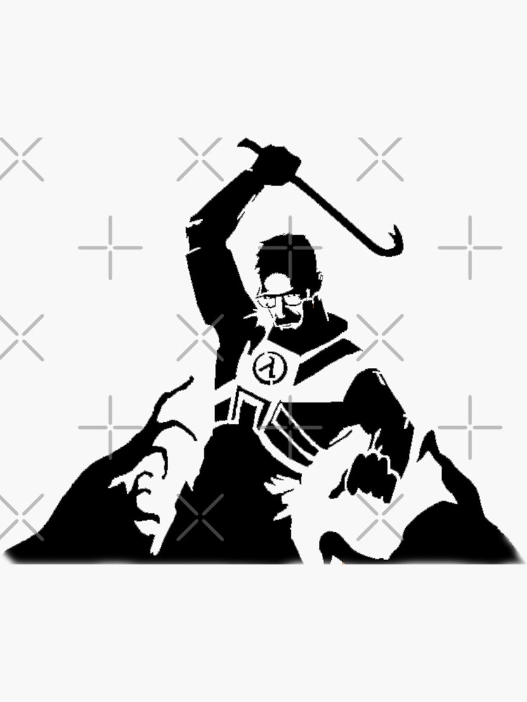 "Half Life Gordon Freeman Fighting" Sticker by joseluislopez | Redbubble