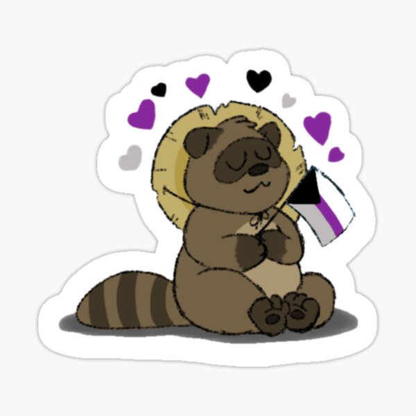 "Pride Tanuki - Demisexual" Sticker by RaccoonMan | Redbubble