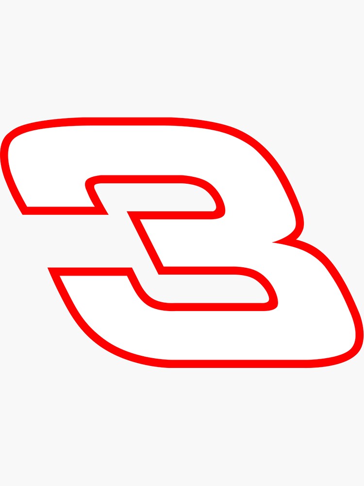"Number 3 NASCAR sticker" Sticker for Sale by MainEventMedia | Redbubble