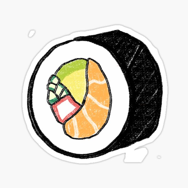 "Sushi Roll | Salmon California Maki" Sticker for Sale by custom ...