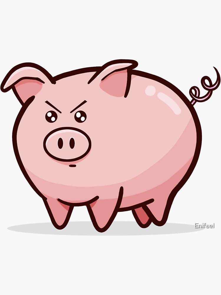 "Angry Pig" Sticker by Enifael | Redbubble