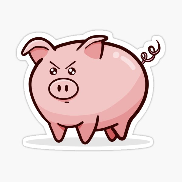 "Angry Pig" Sticker by Enifael | Redbubble
