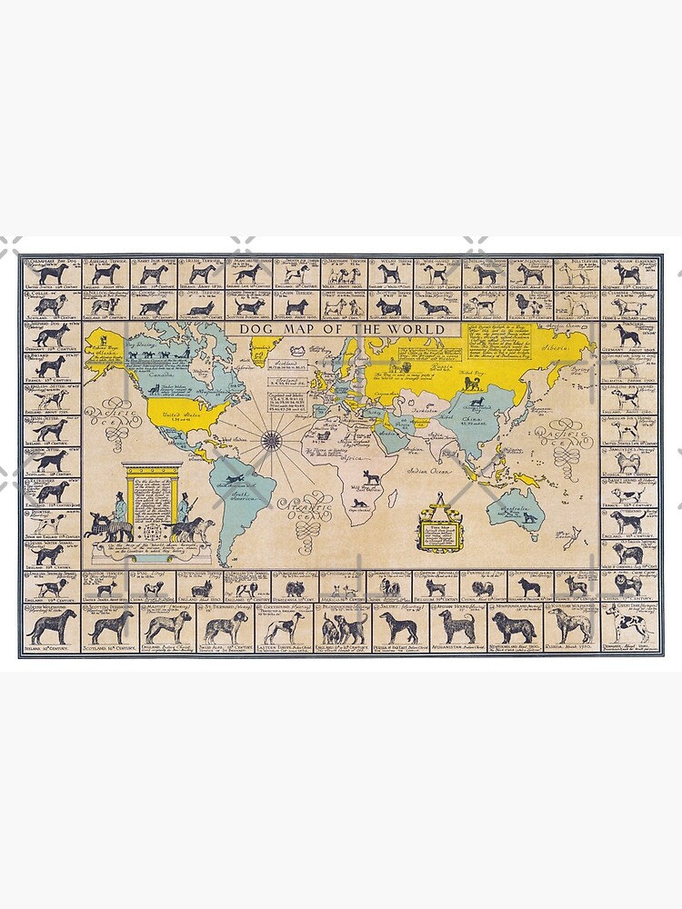 "Dog Map of the World: Hand drawn and lettered in 1933 " Poster for ...