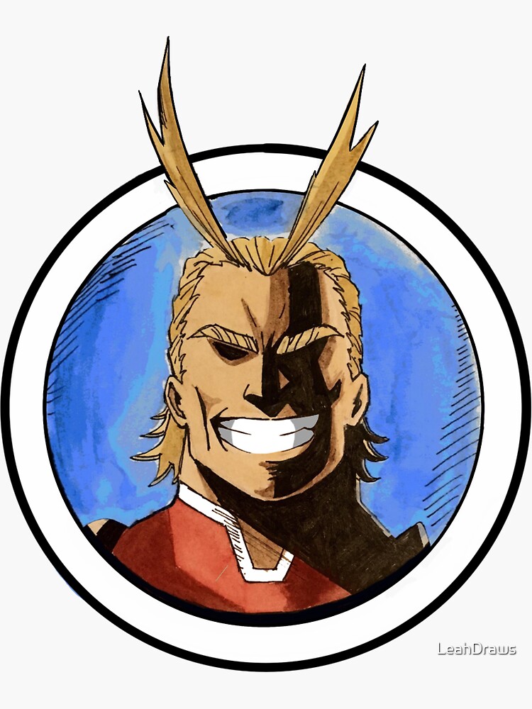 "All Might" Sticker by LeahDraws | Redbubble