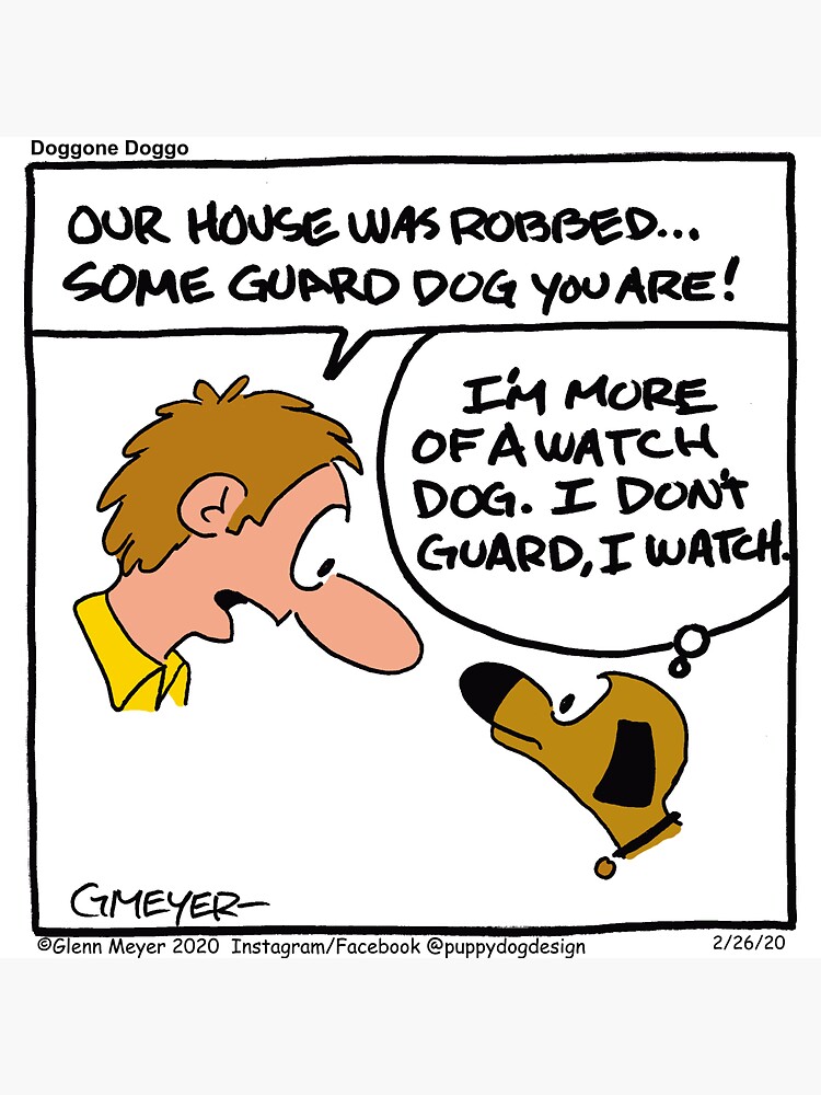 Pegatina «Perro guardián - Perro gracioso de dibujos animados» de ...