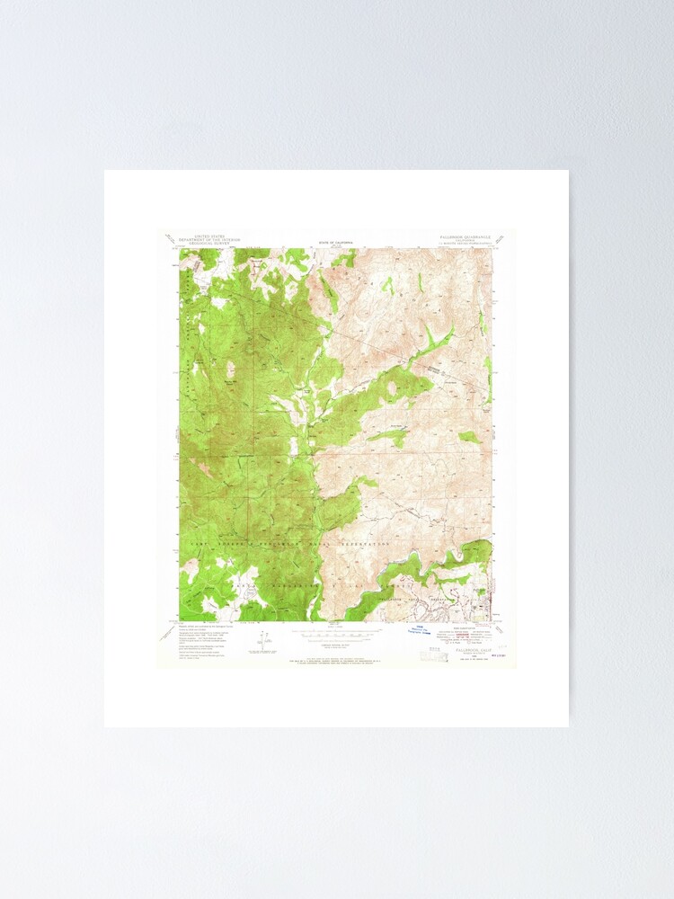 "Fallbrook, CA from 1948 Vintage Map - High Quality" Poster by ...