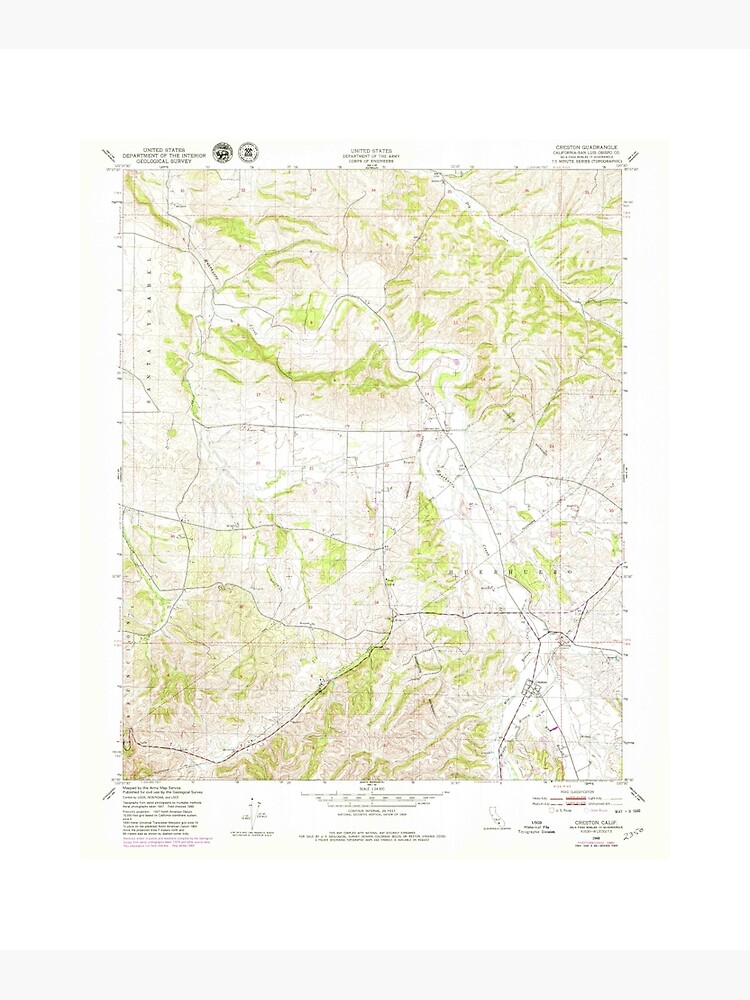 "Creston, CA from 1948 Vintage Map - High Quality" Photographic Print ...