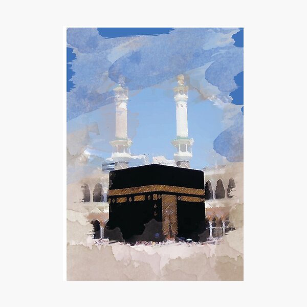 "The Kaaba Watercolour Digital Painting Masjid Al Haram Mecca ...