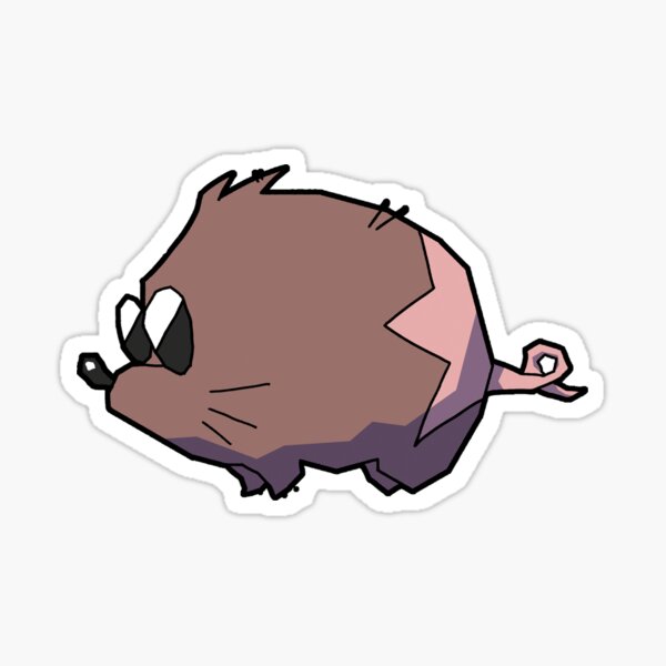 "Boota the pig mole" Sticker by Azacado | Redbubble