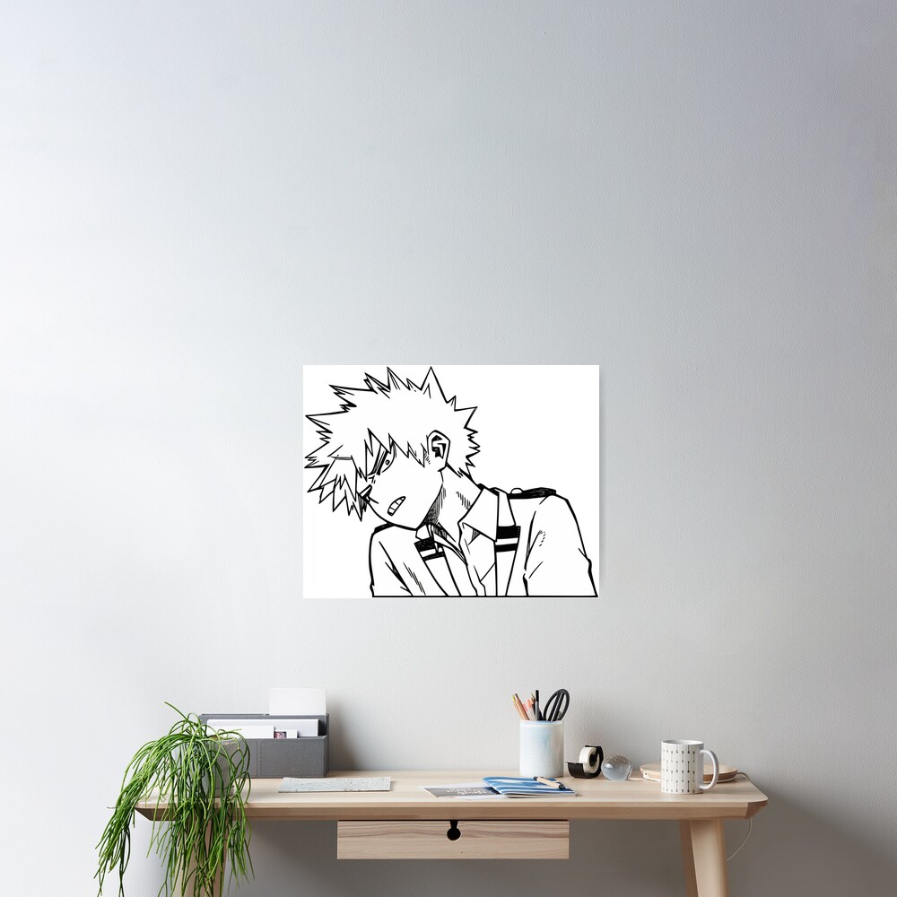 "bakugo head tilt" Poster by ronadann | Redbubble