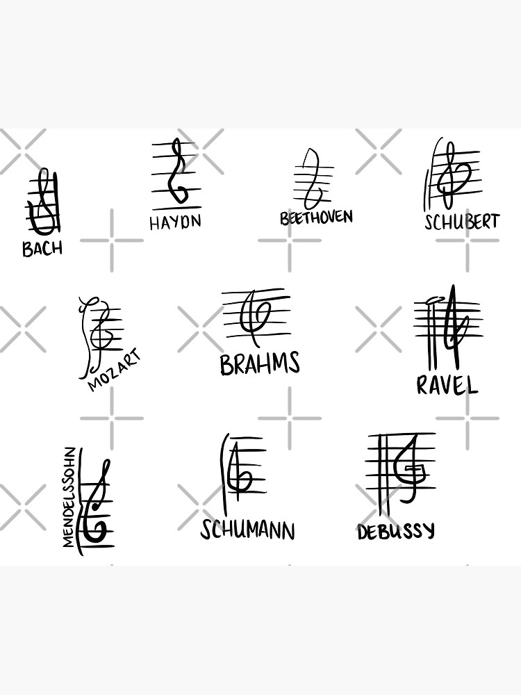 "Composer Treble Clefs" Poster for Sale by annikabee | Redbubble